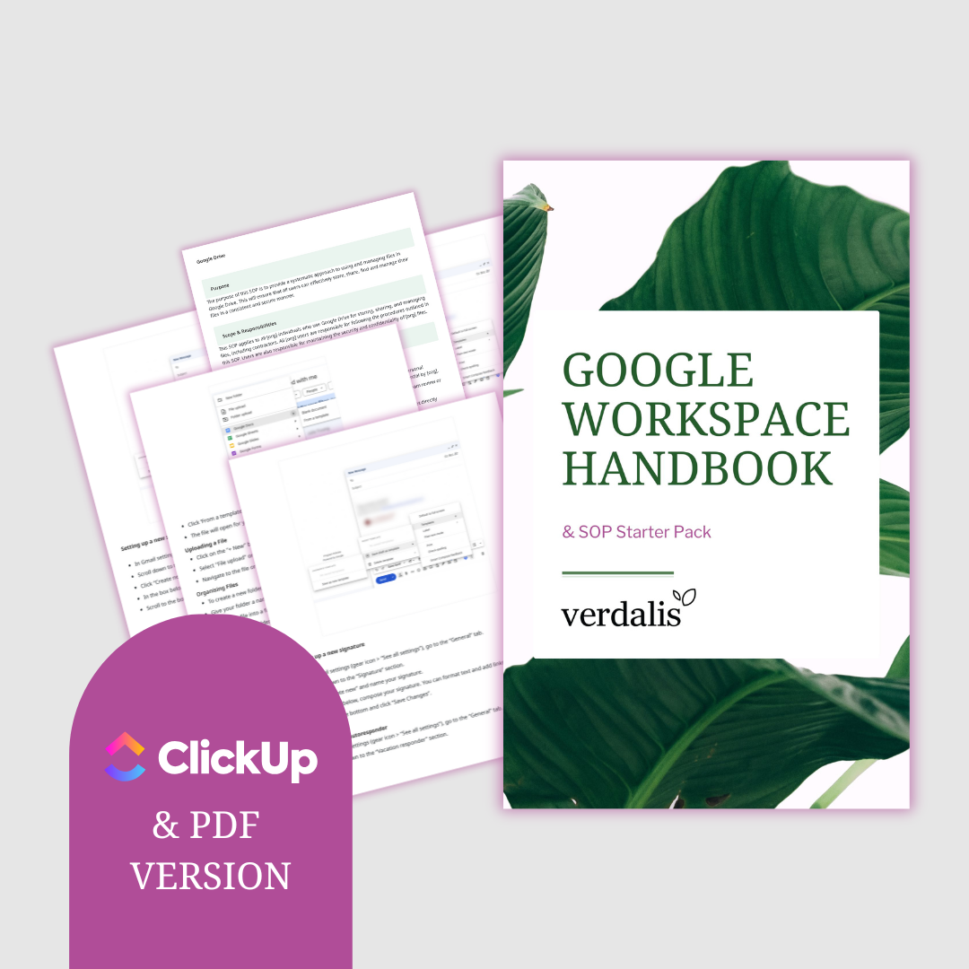 Google Workspace Handbook & SOP Starter Guide